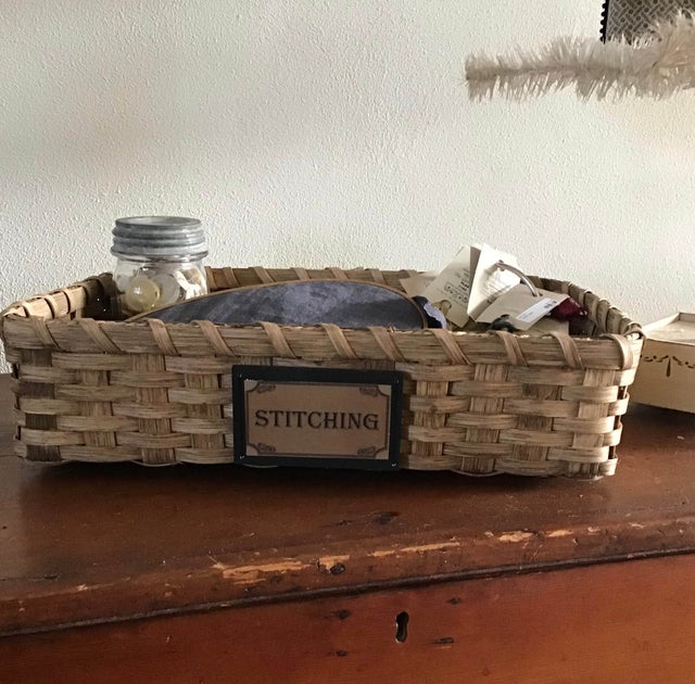 Stitching Tray Basket, cross stitch storage